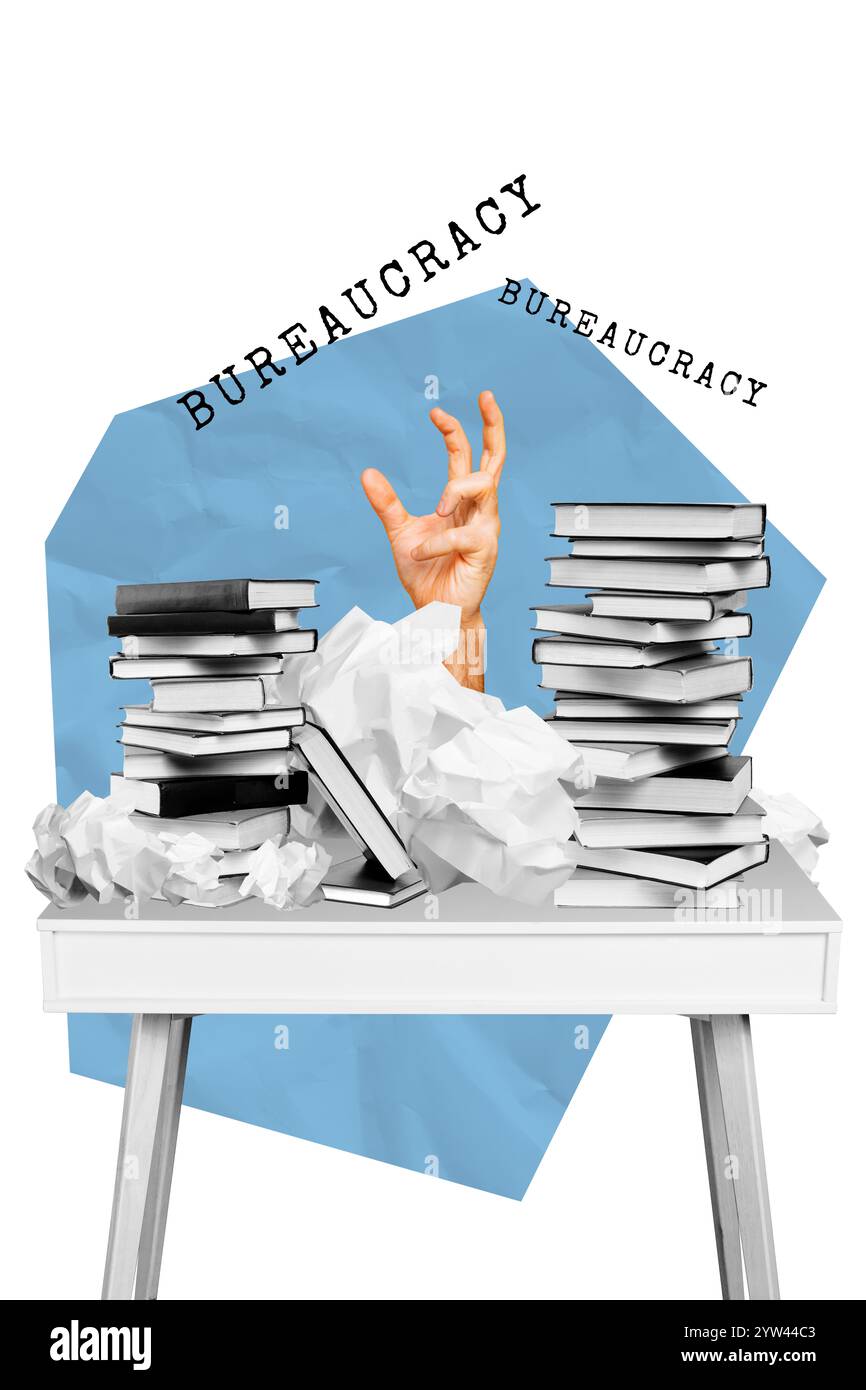 Vertical collage hand body fragment catch take literature book stack ...