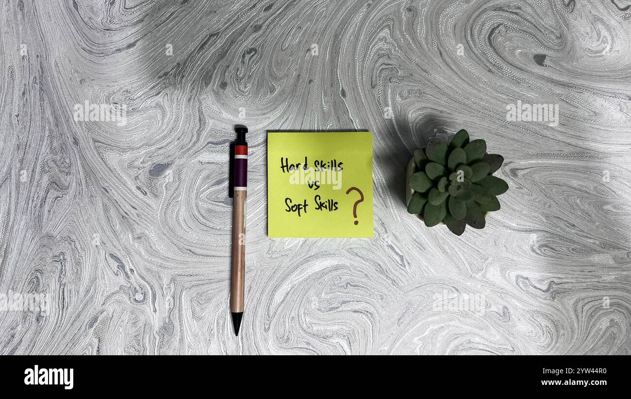 Concept of Hard Skills vs Soft Skills write on sticky notes isolated on ...