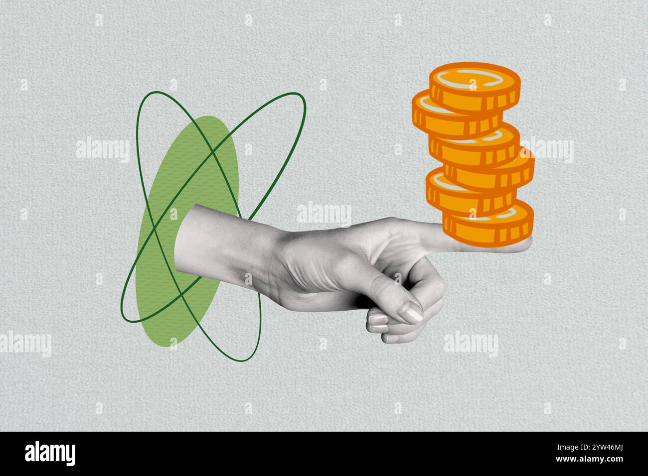 3D collage trend artwork composite sketch poster of anonymous hand ...