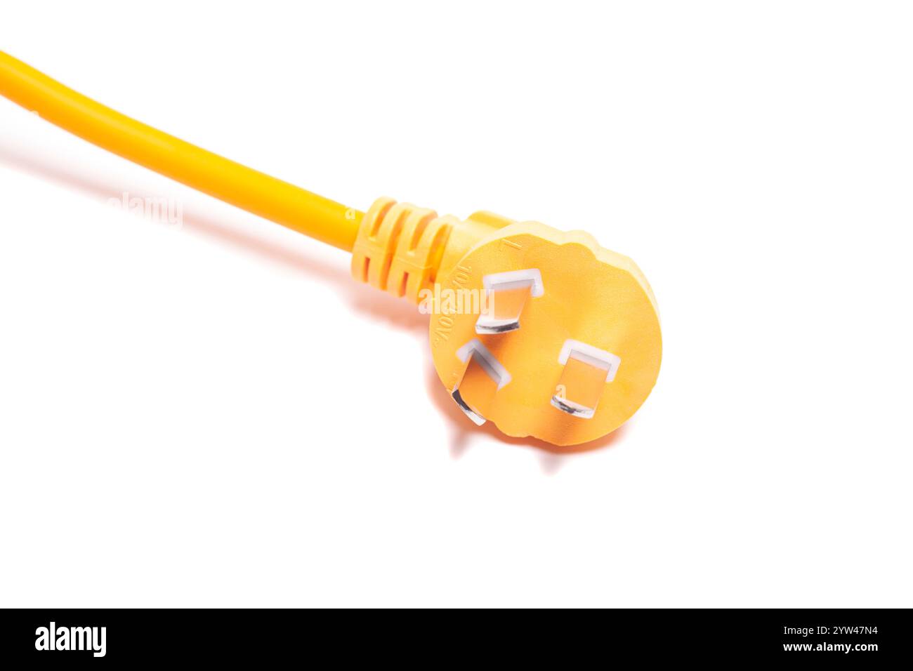 Three pin power plug isolated on white Stock Photo - Alamy