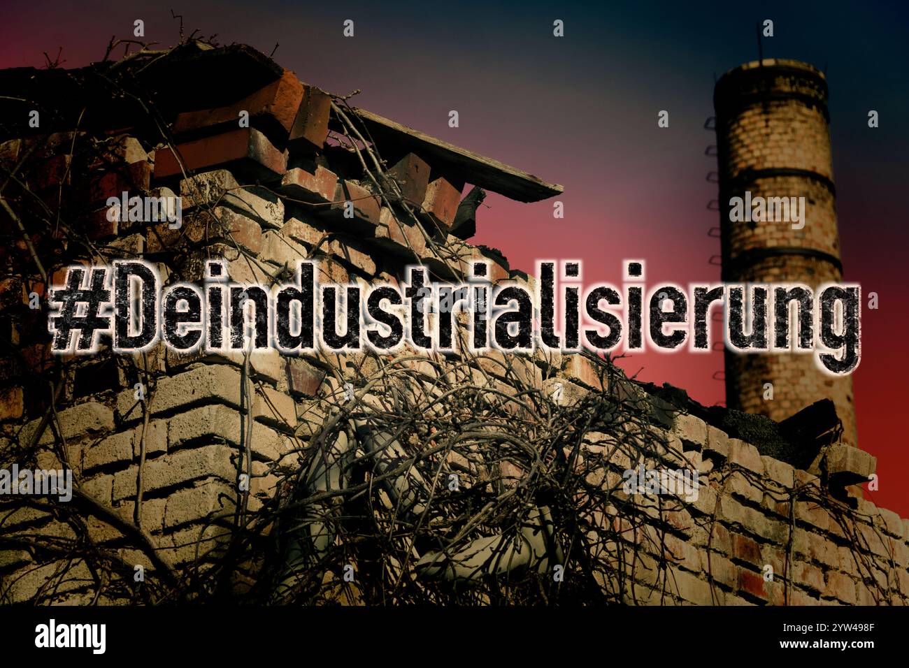 Dilapidated Factory - German word Deindustrialisierung ...