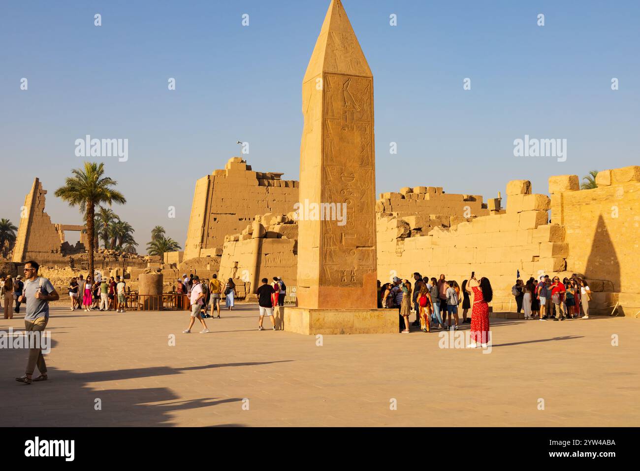 Tourists at the Obelisk of Thutmosis I, Ancient Egyptian open-air ...