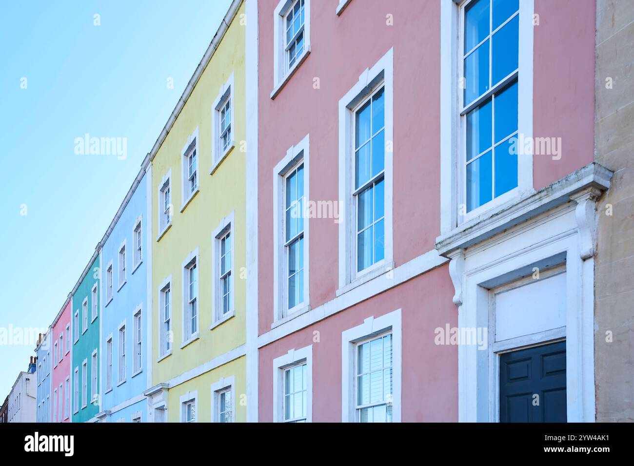 Exterior Of Colourful Pastel Houses In Redcliffe Parade East Street In ...