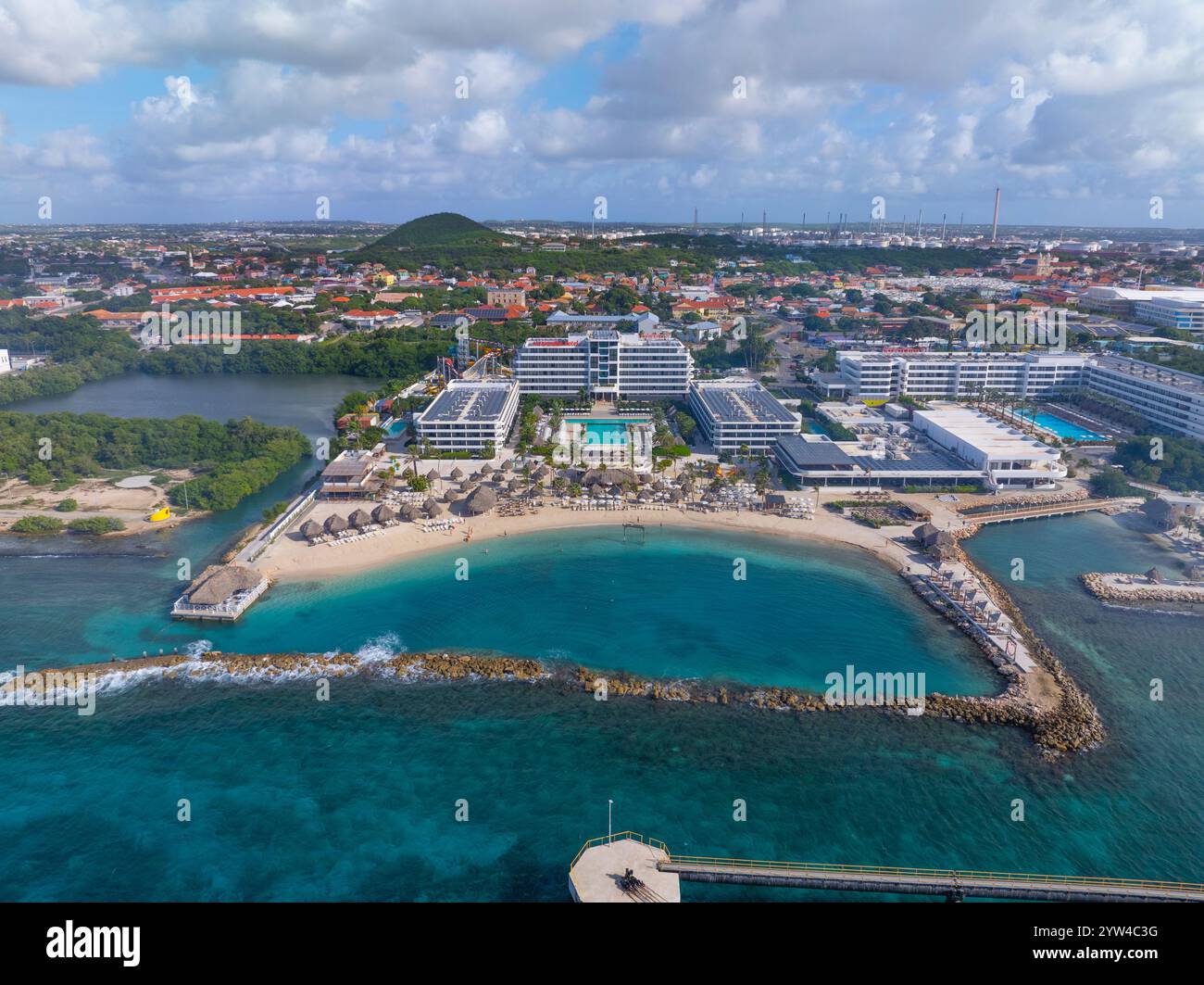 Corendon Hotel with Mangrove Beach aerial view at Otrobanda, city of ...