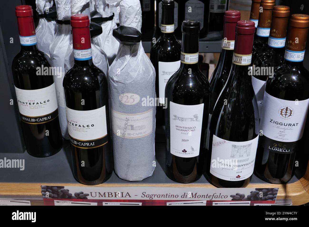 ITALY UMBRIA SAGRANTINO DI MONTEFALCO BOTTLES OF ITALIAN WINE ON ...