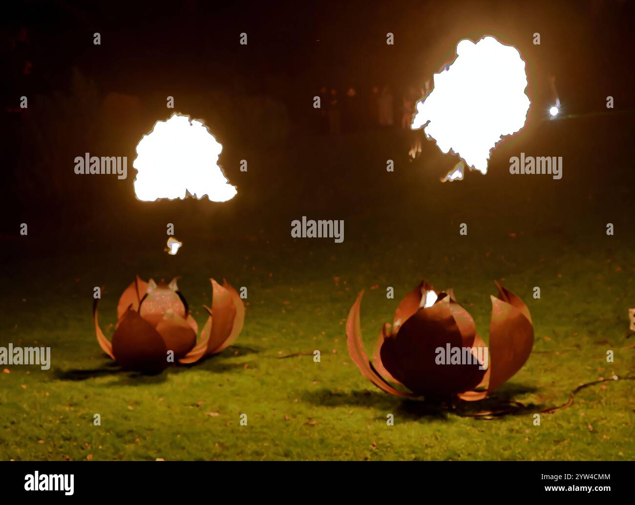 Around the UK - Flaming Lotus Flowers Preston Fire Garden Event ,Miller ...