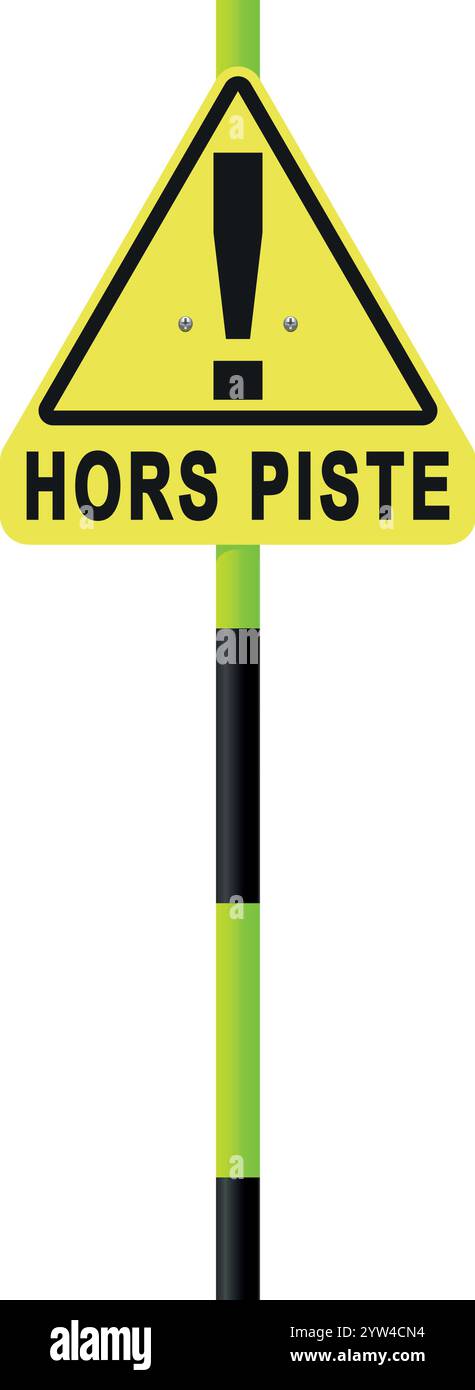 Vector illustration of the hors piste (Off-piste in French) yellow ...