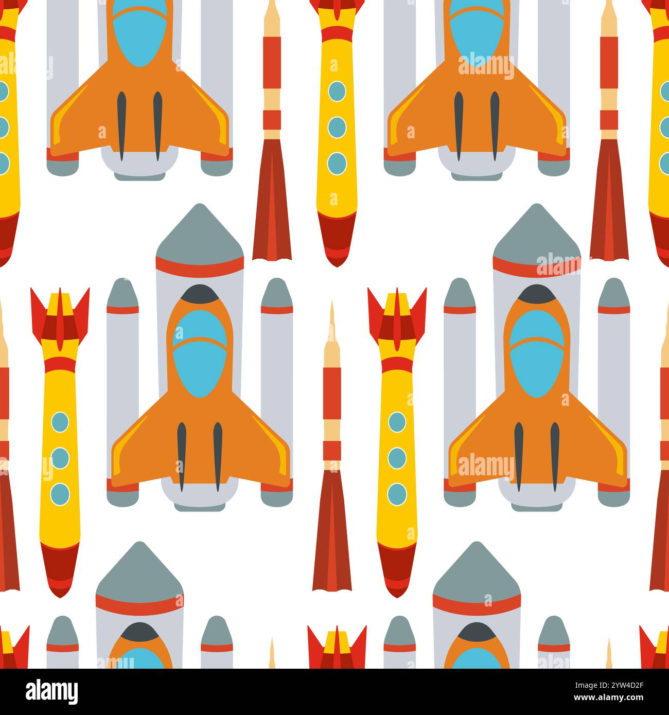 Seamless pattern with space rocket. Vector illustration Stock Vector ...