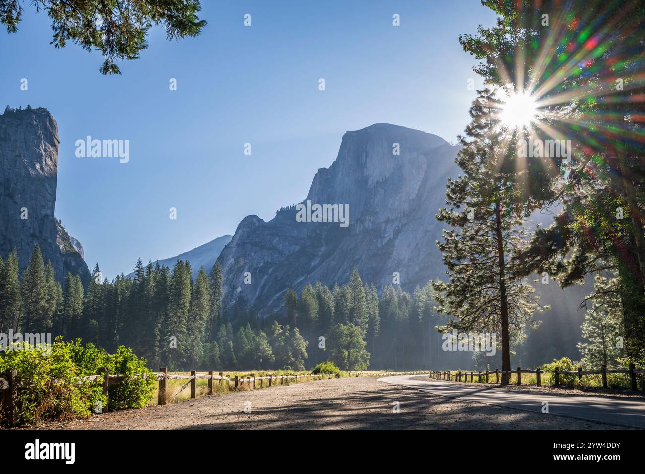 A striking view of Half Dome, in Yosemite Valley National Park, as the ...