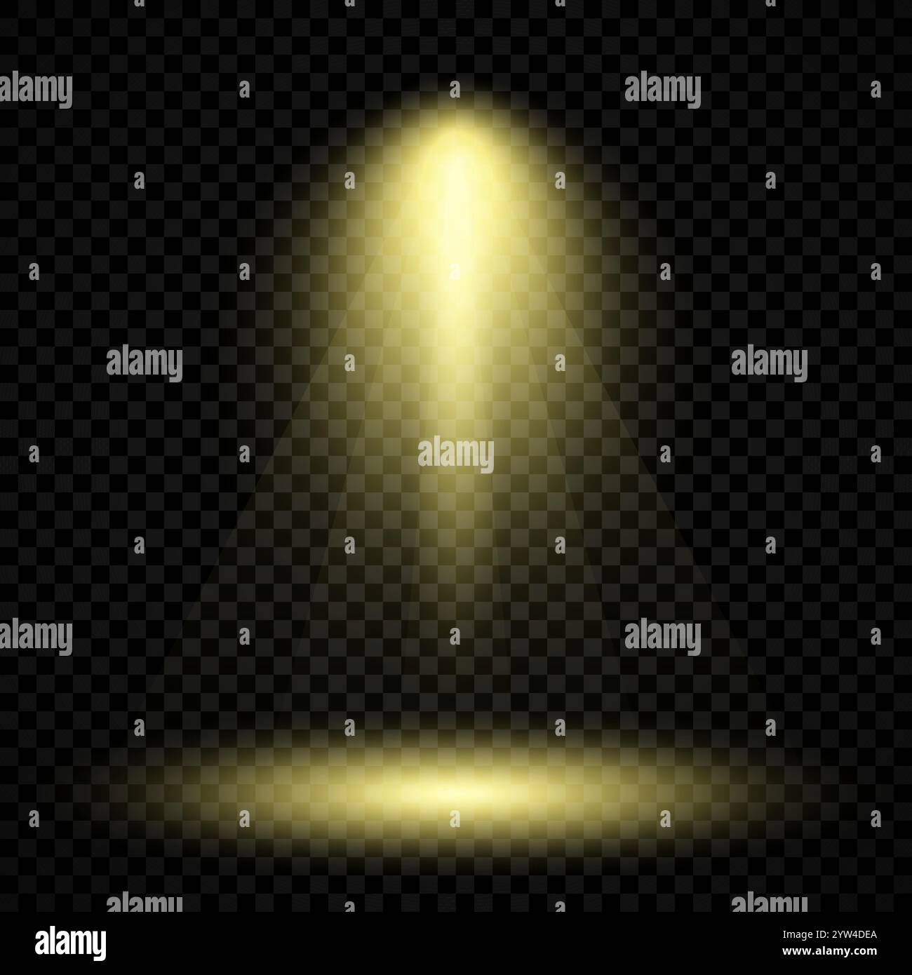 Cold yellow lighting with spotlight. Scene illumination effects on a ...