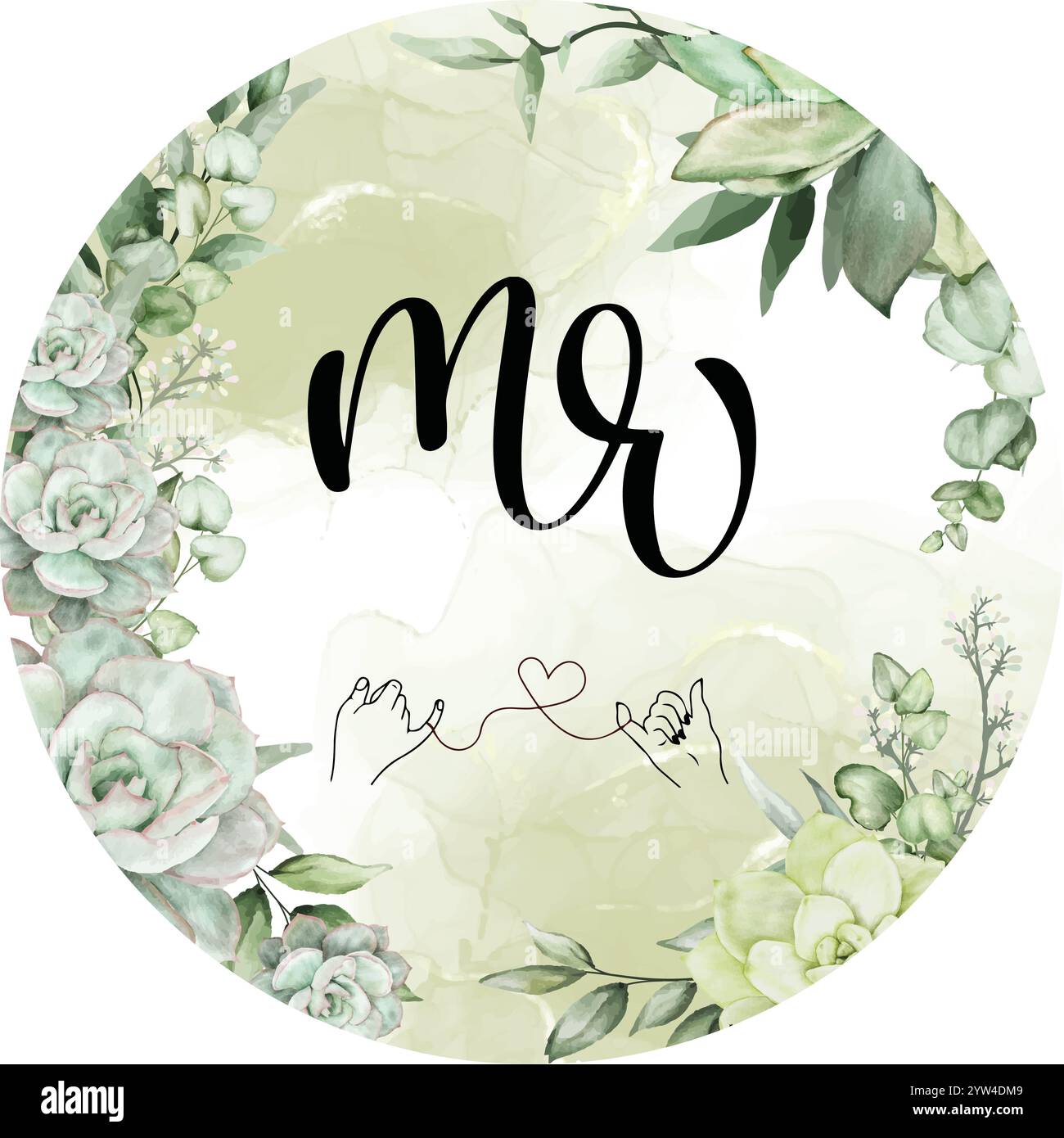 Mr & Mrs lettering vector template motivation font. Mr and Mrs cupcake ...