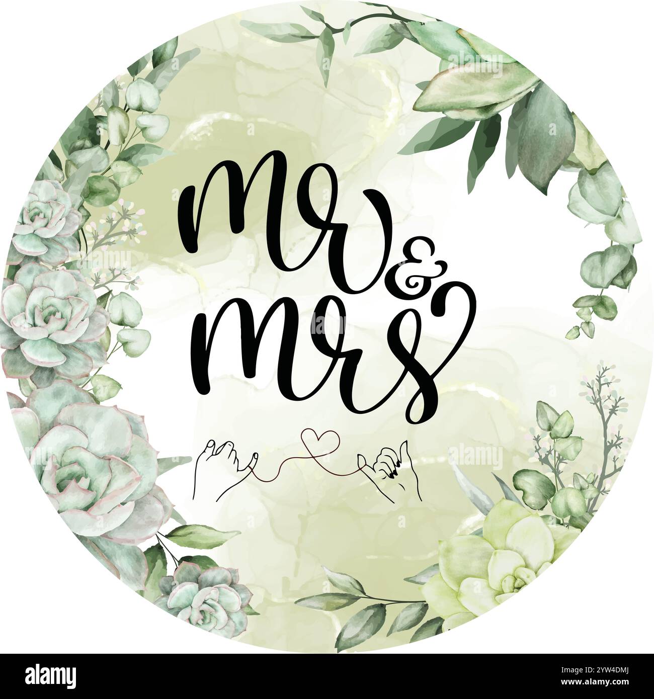 Mr & Mrs lettering vector template motivation font. Mr and Mrs cupcake ...