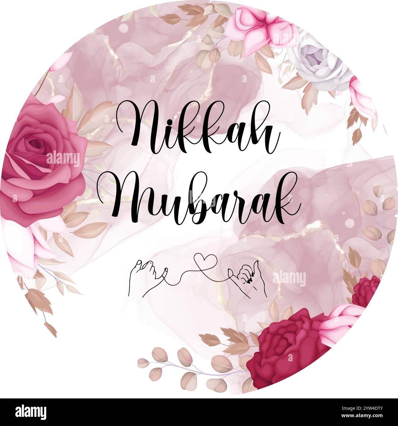 Luxury Floral Nikkah tag, Islamic Wedding Contract, Nikah Nama, Muslim Marriage Certificate ...