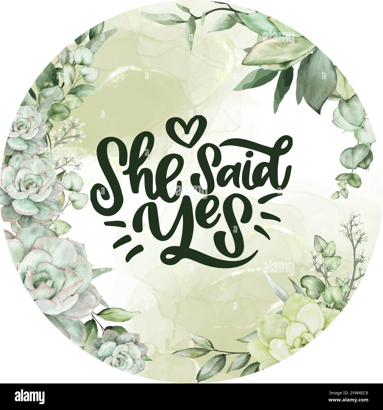 She said Yes. Beautiful hand lettering calligraphy. Script engagement ...