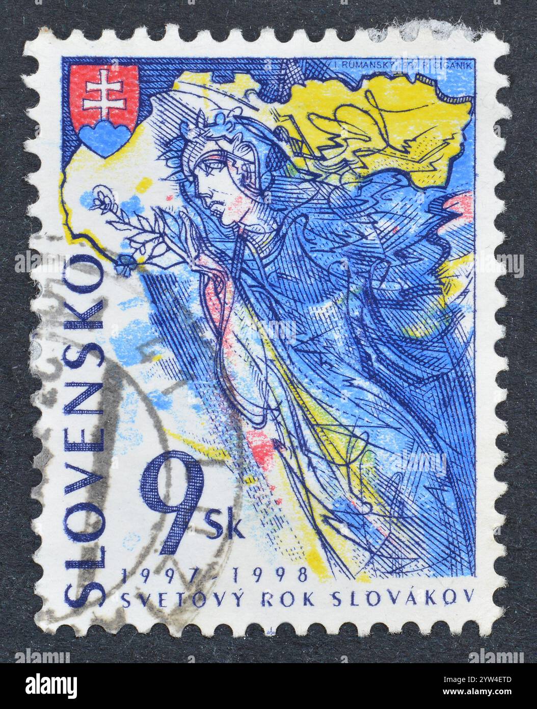 Cancelled postage stamp printed by Slovakia, that promotes World Year ...