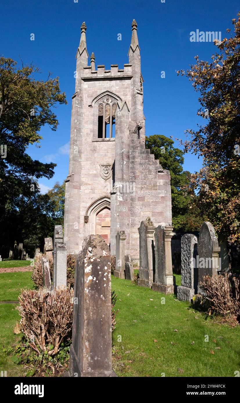 The ruins and graveyard at Cardross Old Parish Church, Scotland. The ...