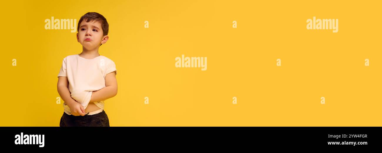 Little crying boy feeling scared of doing vaccination injection ...