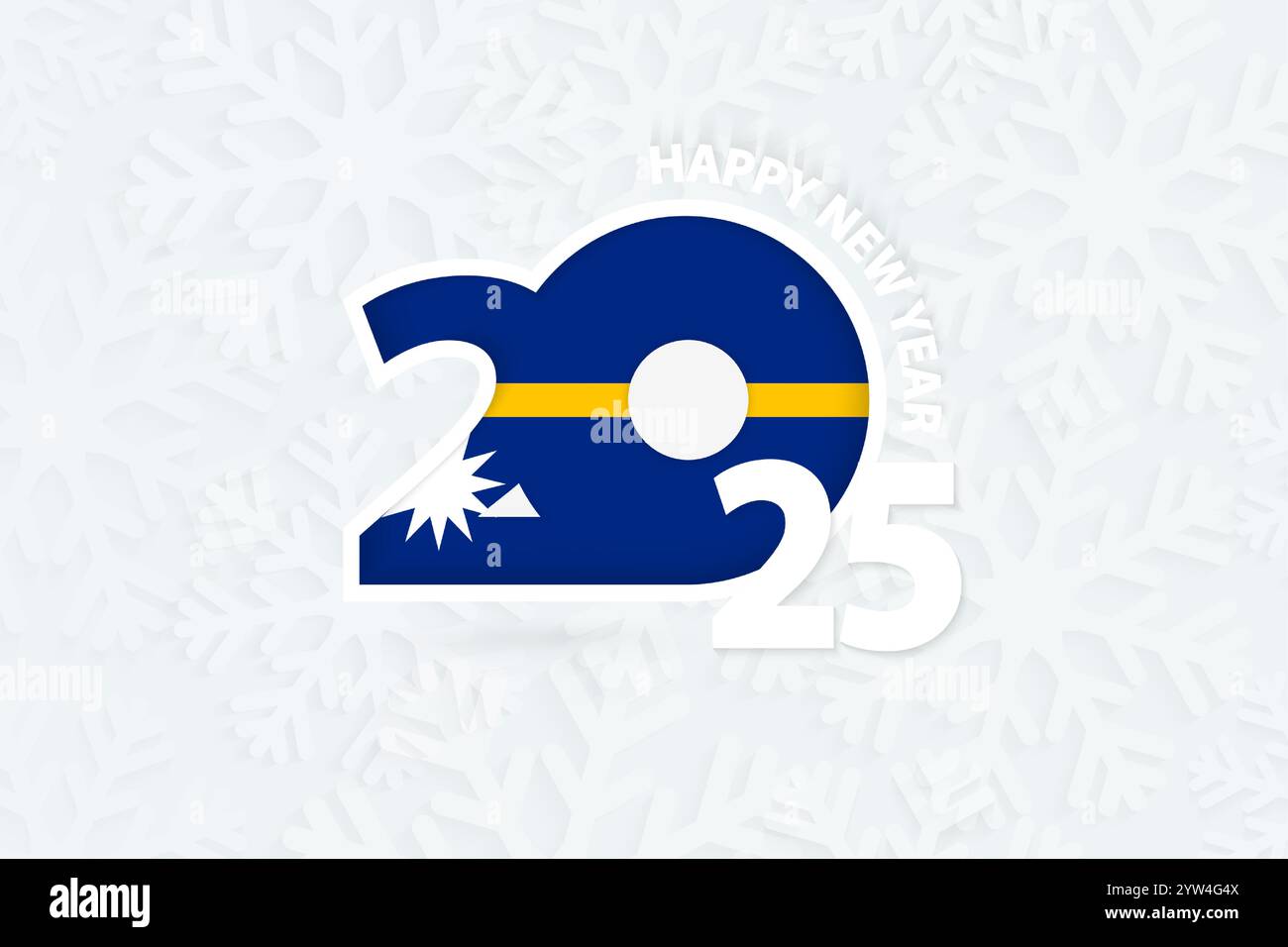 New Year 2025 for Nauru on snowflake background. Greeting Nauru with new 2025 year Stock Vector ...