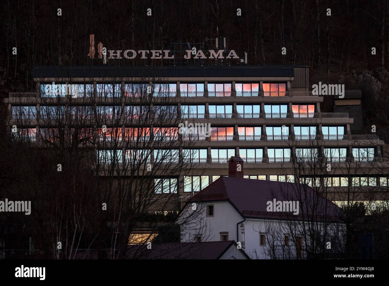 Hotel Jama, inside Park Postojnska Jama. Slovenia Stock Photo - Alamy