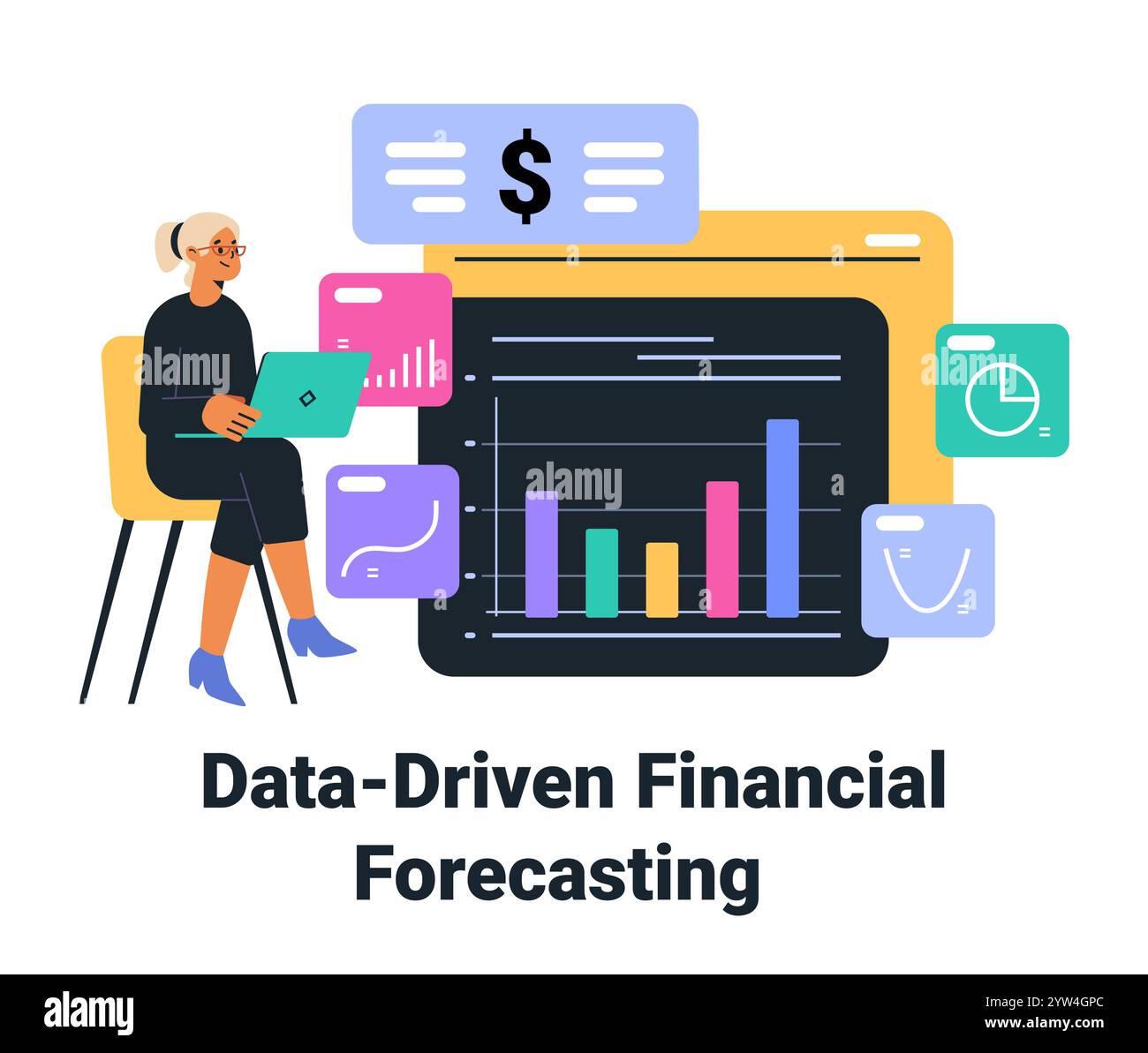 Data analyst using charts Stock Vector Images - Alamy