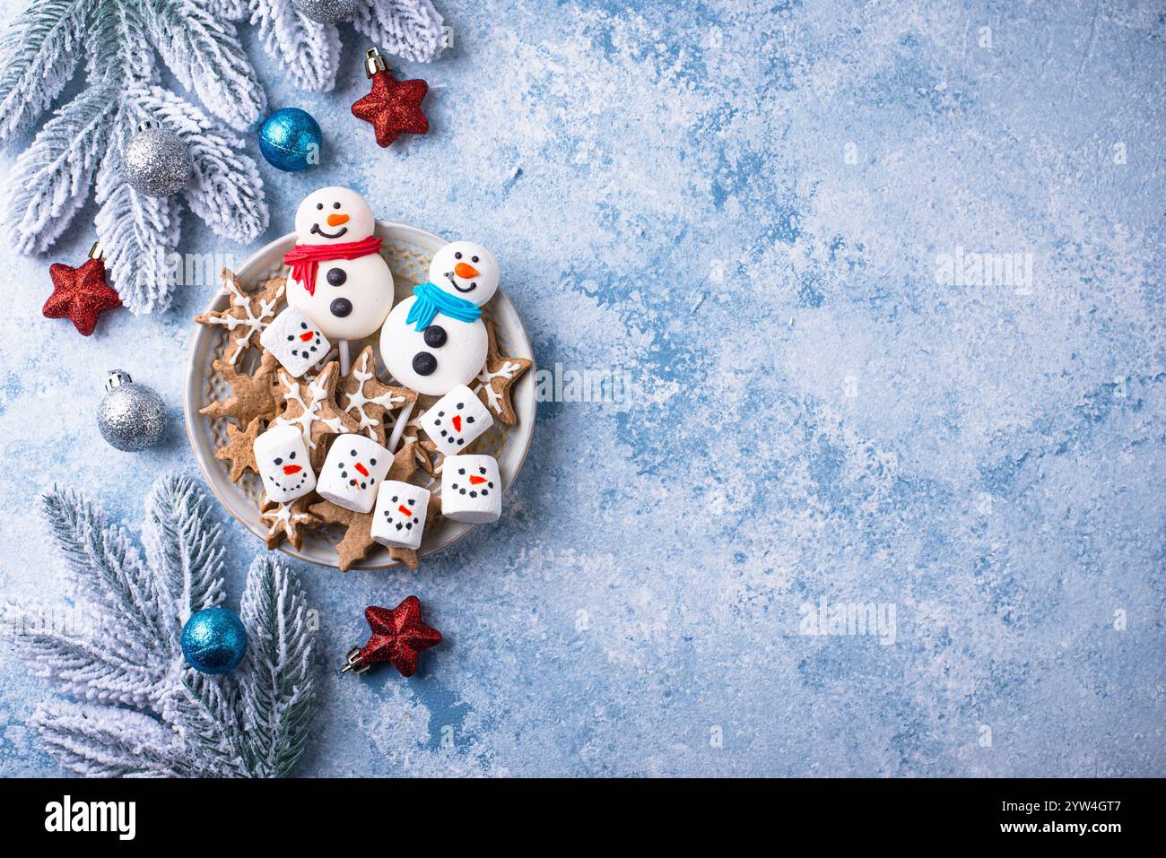 Christmas candy marshmallow in shape of snowman Stock Photo - Alamy