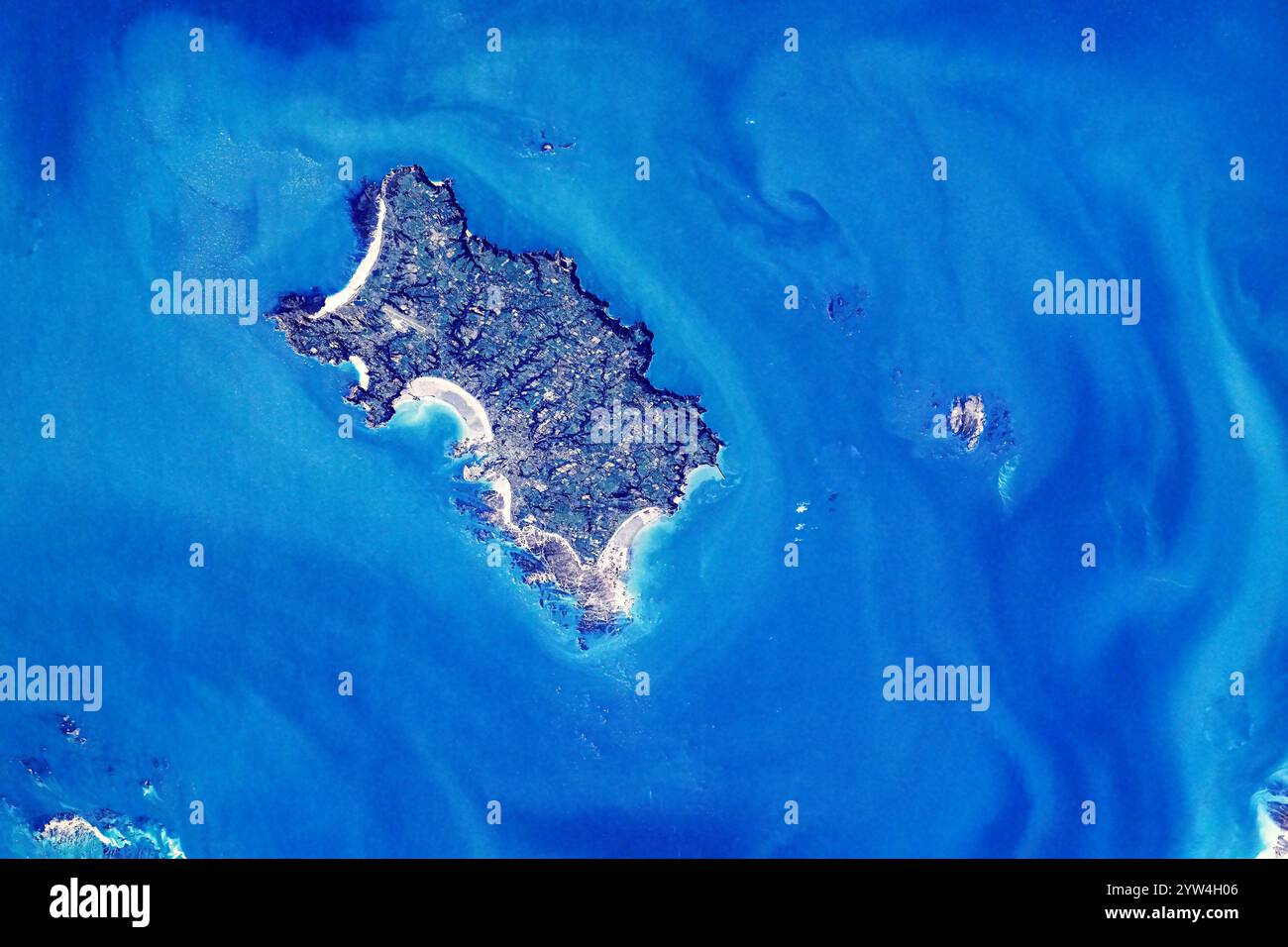 An island in the proximity of the United Kingdom. Digital enhancement ...