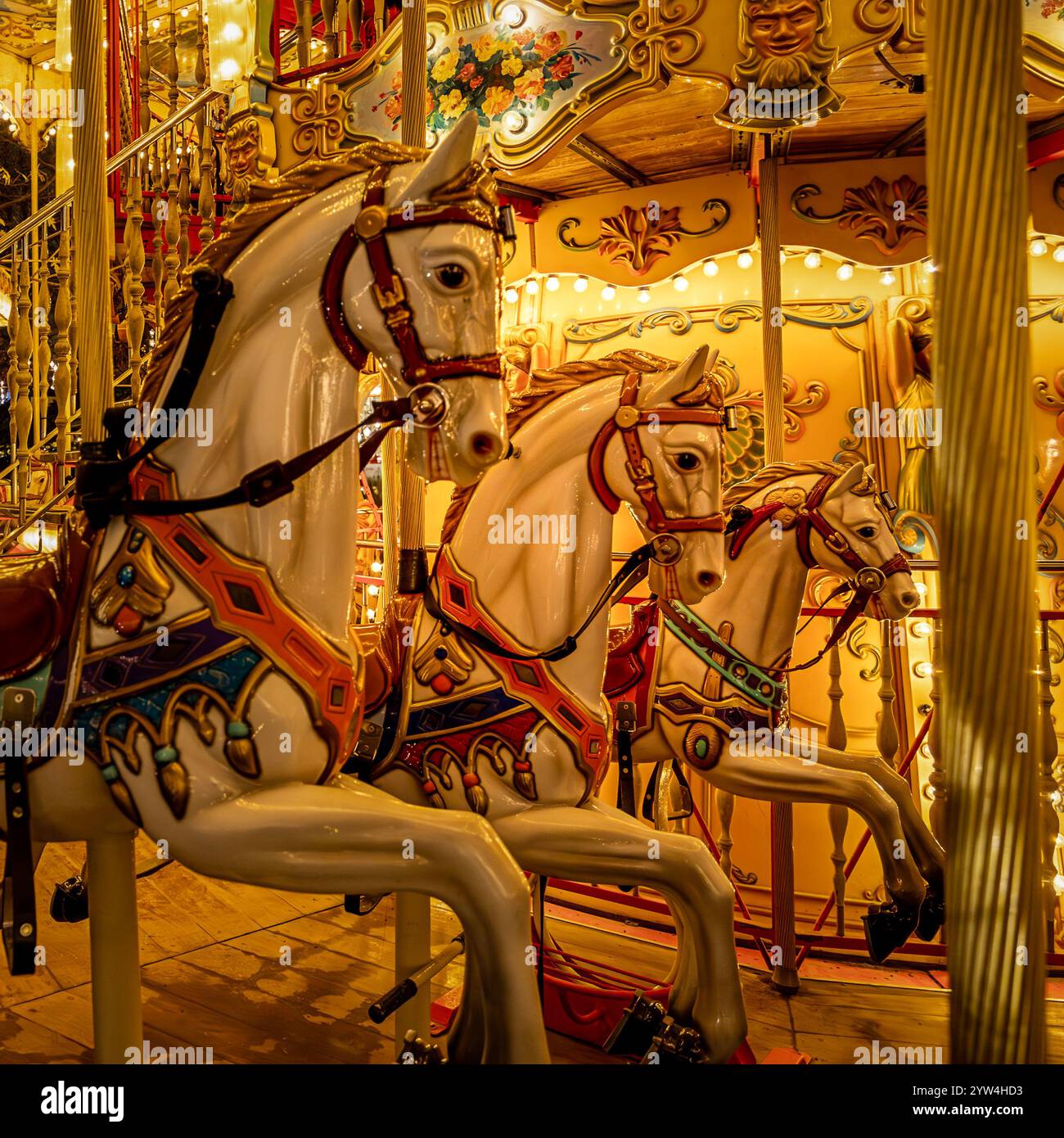 beautiful nostalgic children's carousel Stock Photo - Alamy