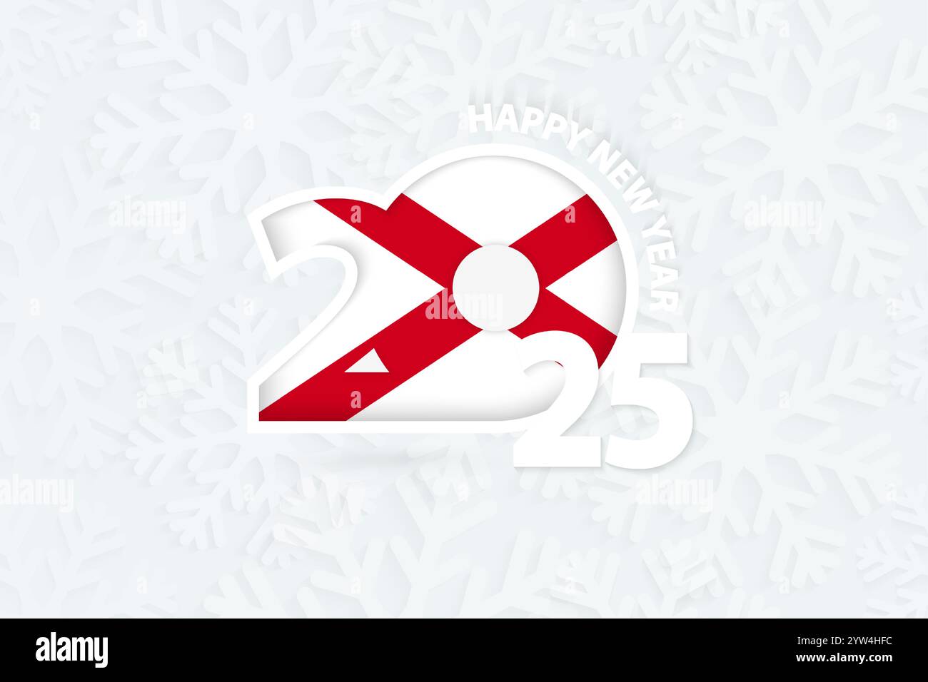 New Year 2025 for Alabama on snowflake background. Greeting Alabama ...