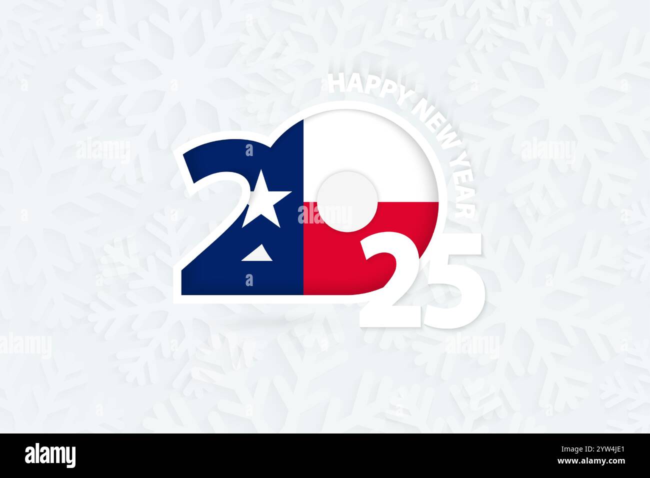 New Year 2025 for Texas on snowflake background. Greeting Texas with ...