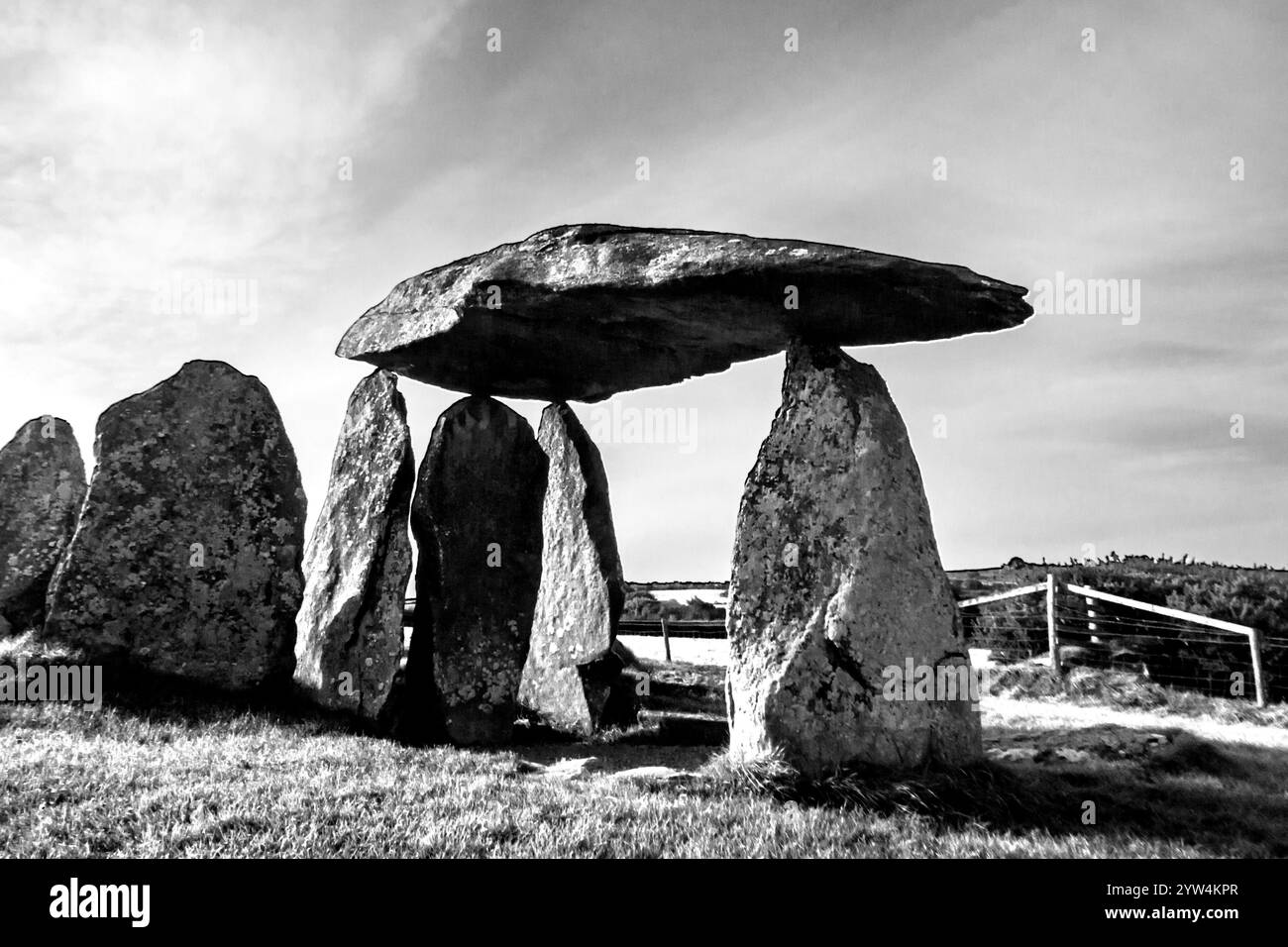 The mysterious and dramatic neolithic dolmen Pentra Ifan, Wales, in ...