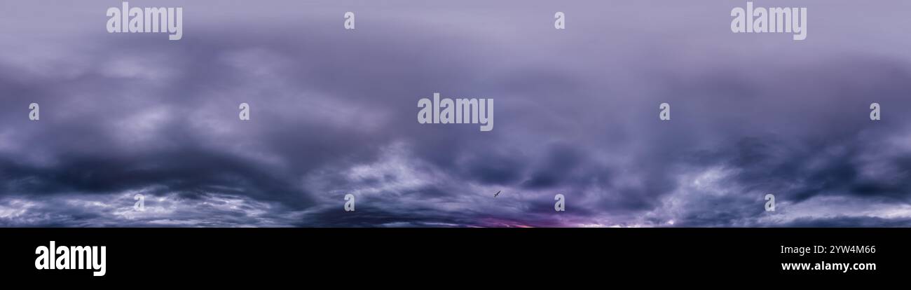 Dark moody rain clouds in dramatic overcast sky. Seamless 360 HDR ...