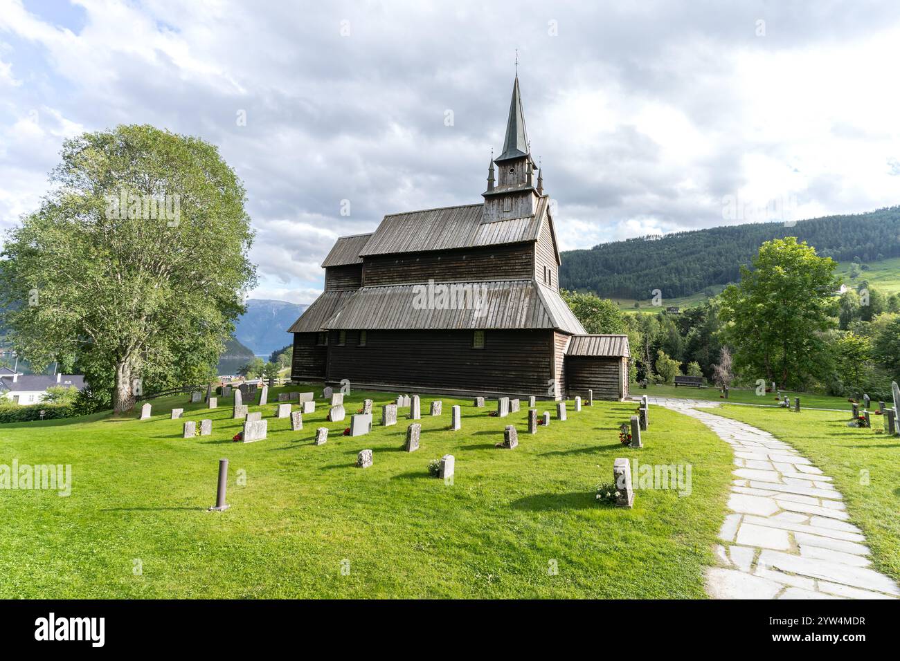 Kaupanger Stave Church, a 12th-century wooden Viking church in western ...