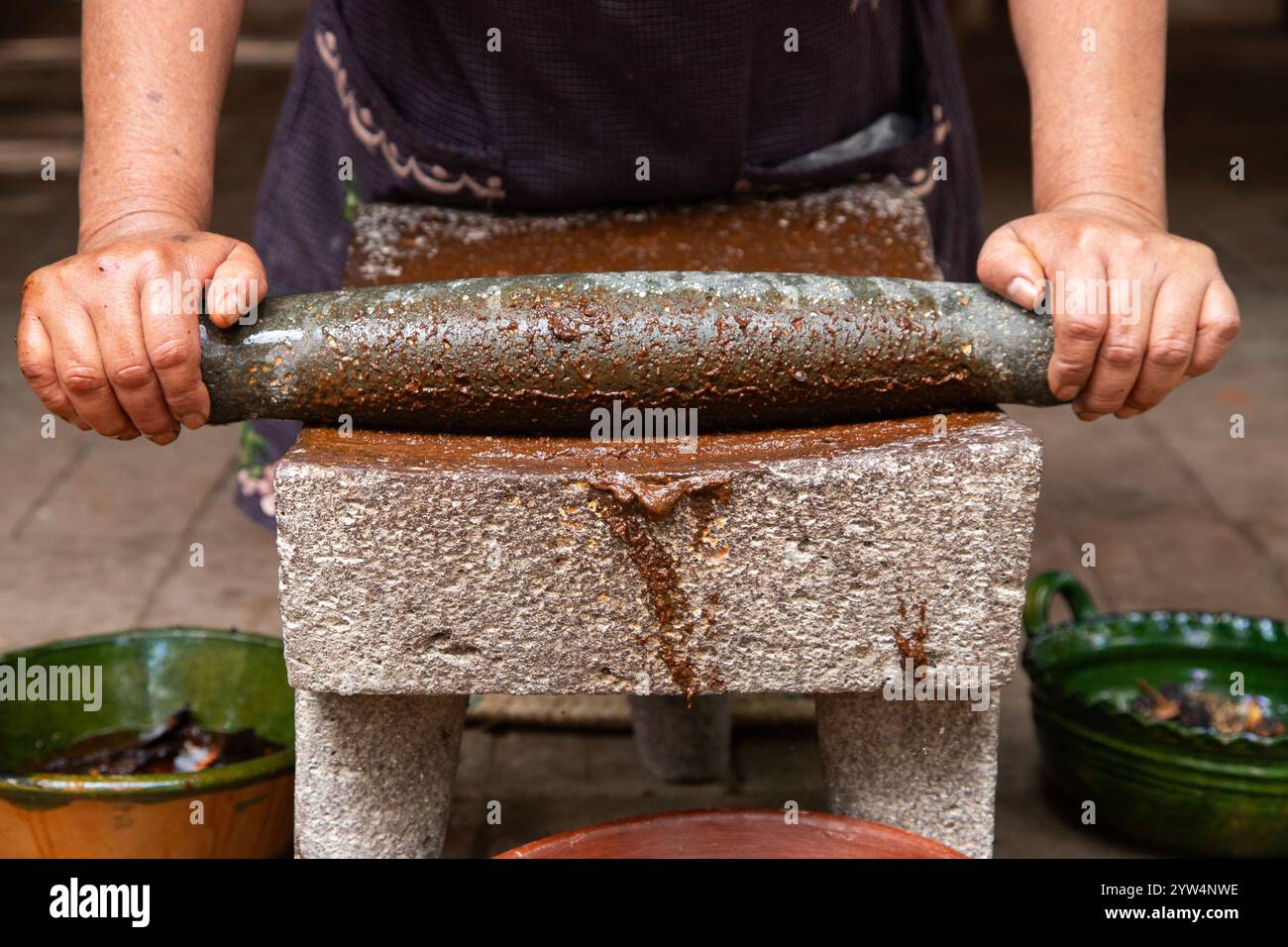 Woman from an indigenous community in Oaxaca preparing traditional ...