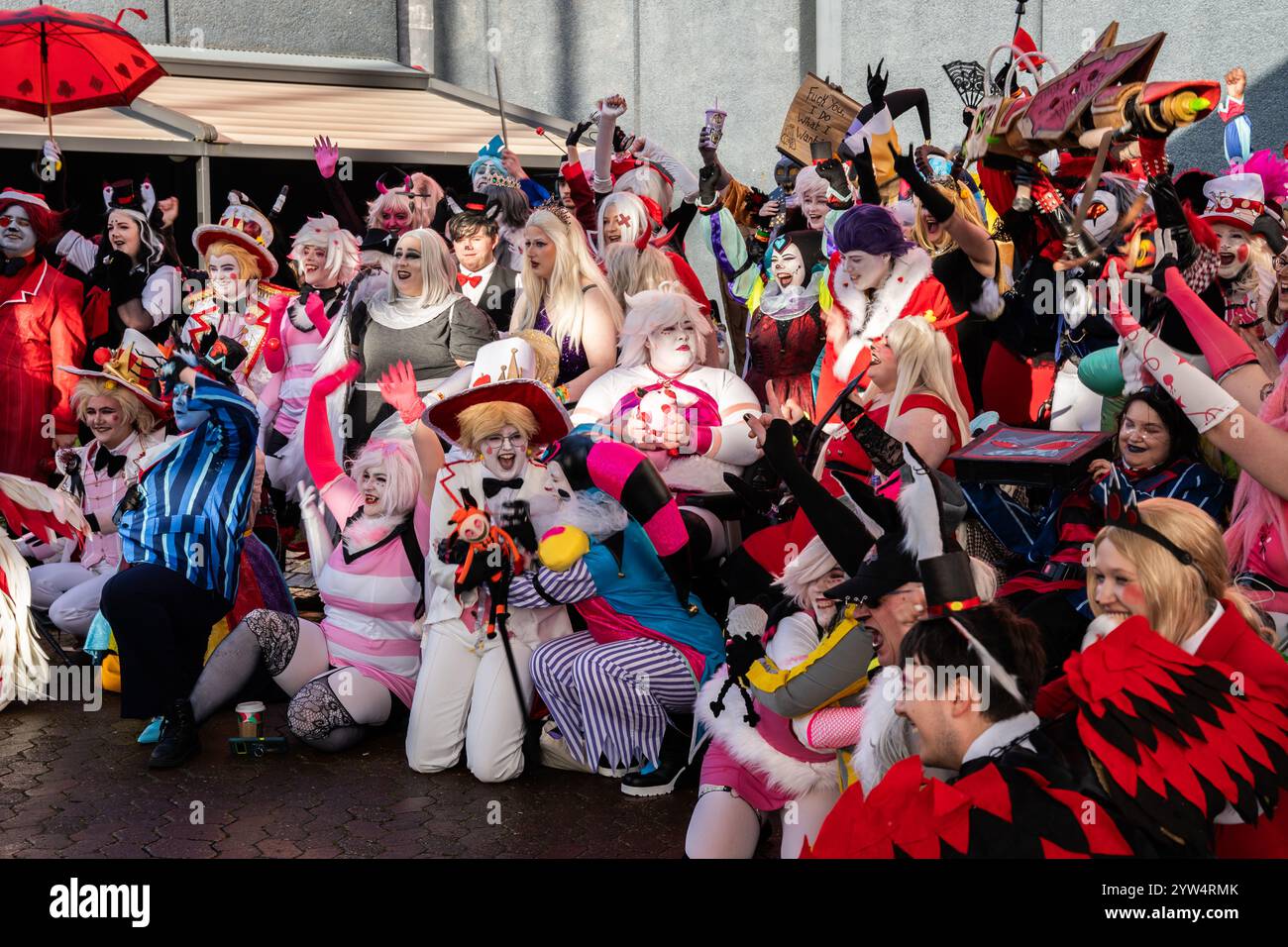 BIRMINGHAM, UK - NOVEMBER 30, 2024. A large crowd of cosplayers meeting ...