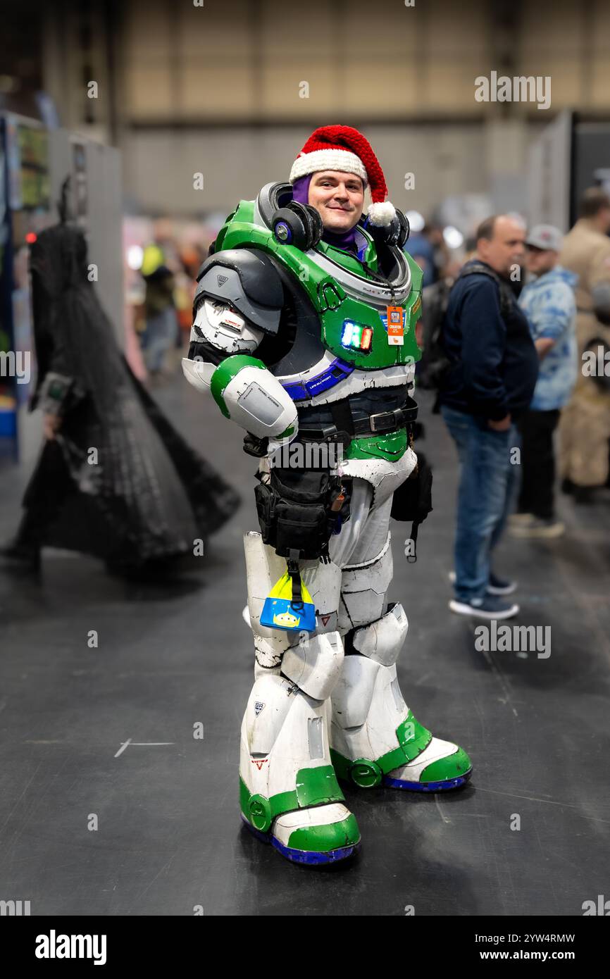 BIRMINGHAM, UK - NOVEMBER 30, 2024. A happy male cosplayer dressed as ...