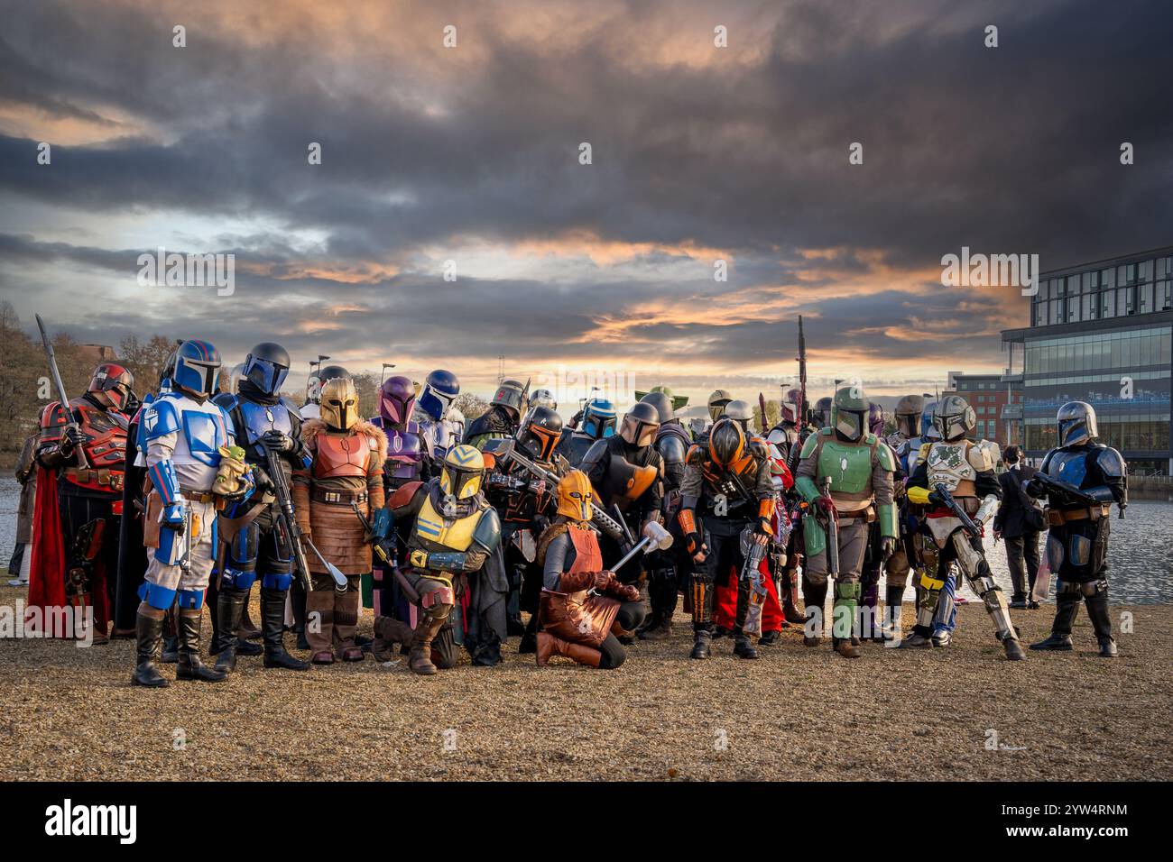 BIRMINGHAM, UK - NOVEMBER 30, 2024. A group of male cosplayers dressed ...