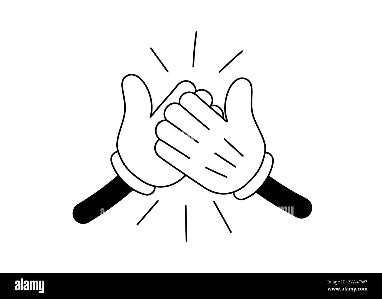 Clapping hands icon. Applause gesture symbolizing cheer, celebration, or support. High five ...