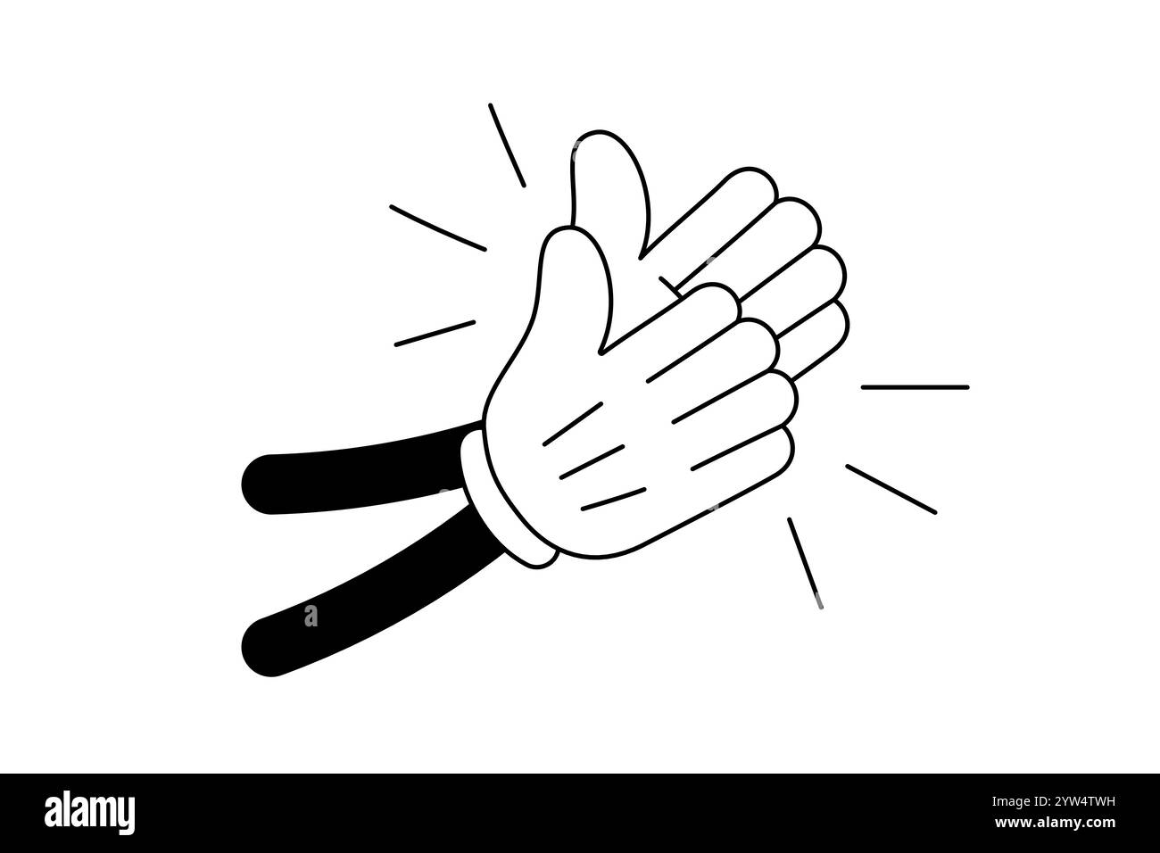 Applause gesture illustration. Clapping hands symbol for cheering or congratulations. High five ...