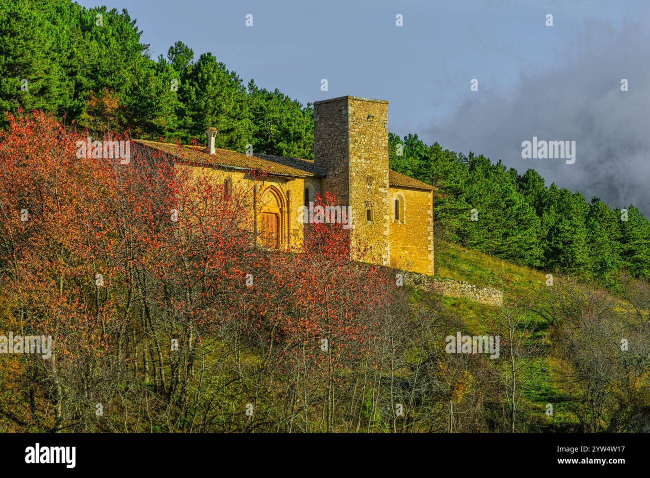The Madonna del Casale is a small isolated mountain church. Abruzzo ...