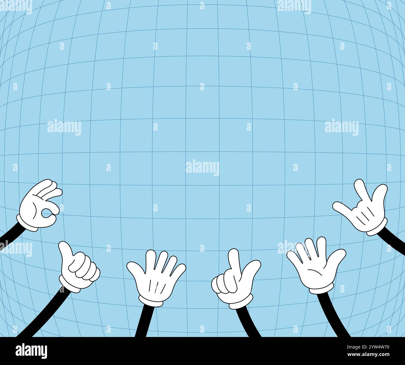 Dynamic illustration of clapping and thumbs up gestures. Colorful ...