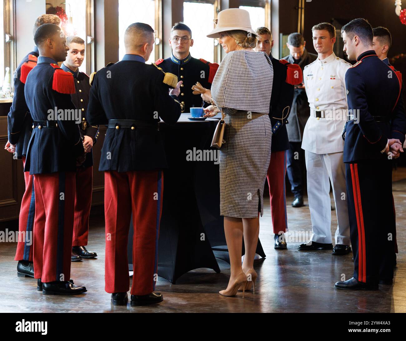 Guer, France. 09th Dec, 2024. Queen Mathilde of Belgium, Prince Gabriel ...