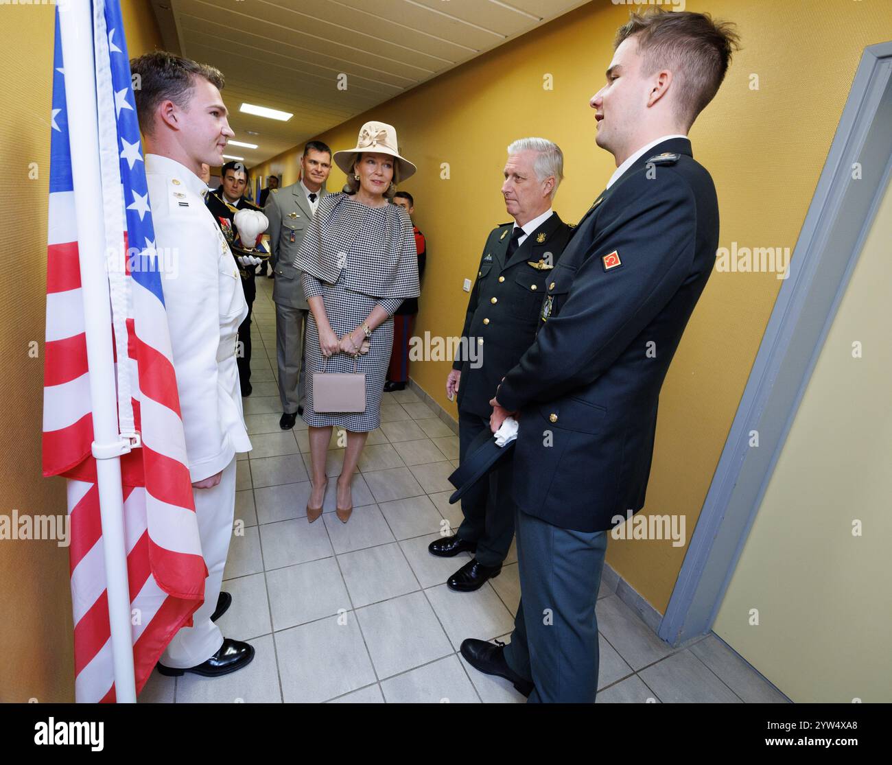 Guer, France. 09th Dec, 2024. Queen Mathilde of Belgium, Prince Gabriel ...