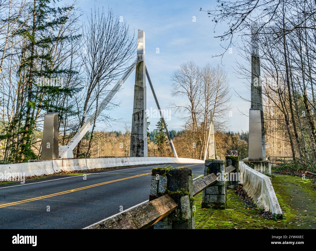 On the brdige at Falming Geyser State Park in Washington State Stock ...
