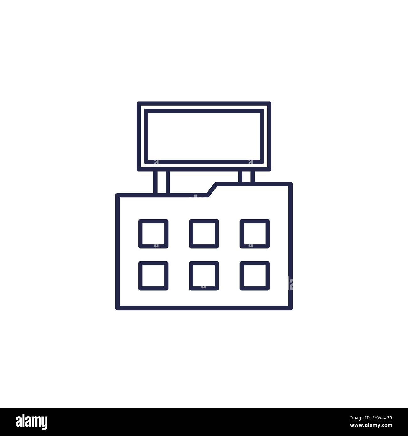 Rooftop advertising icon, banner on roof line icon Stock Vector Image ...