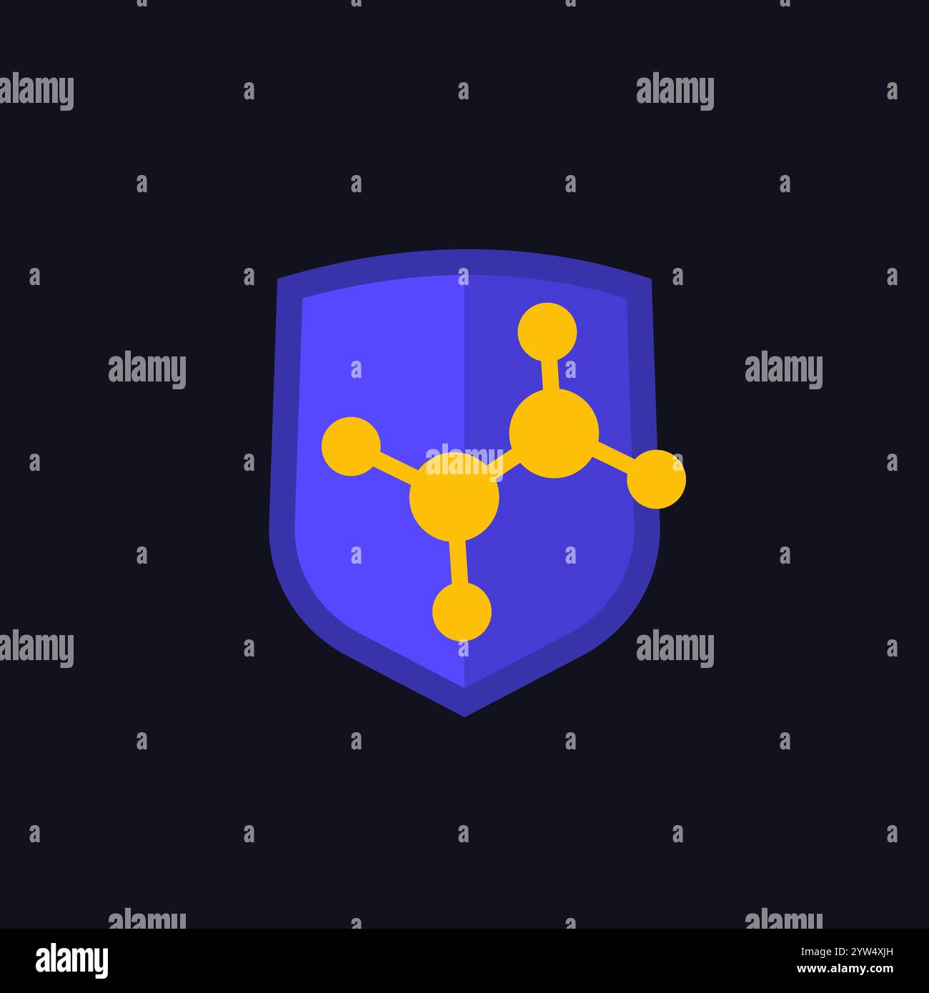 shield and molecule icon in flat design Stock Vector Image & Art - Alamy