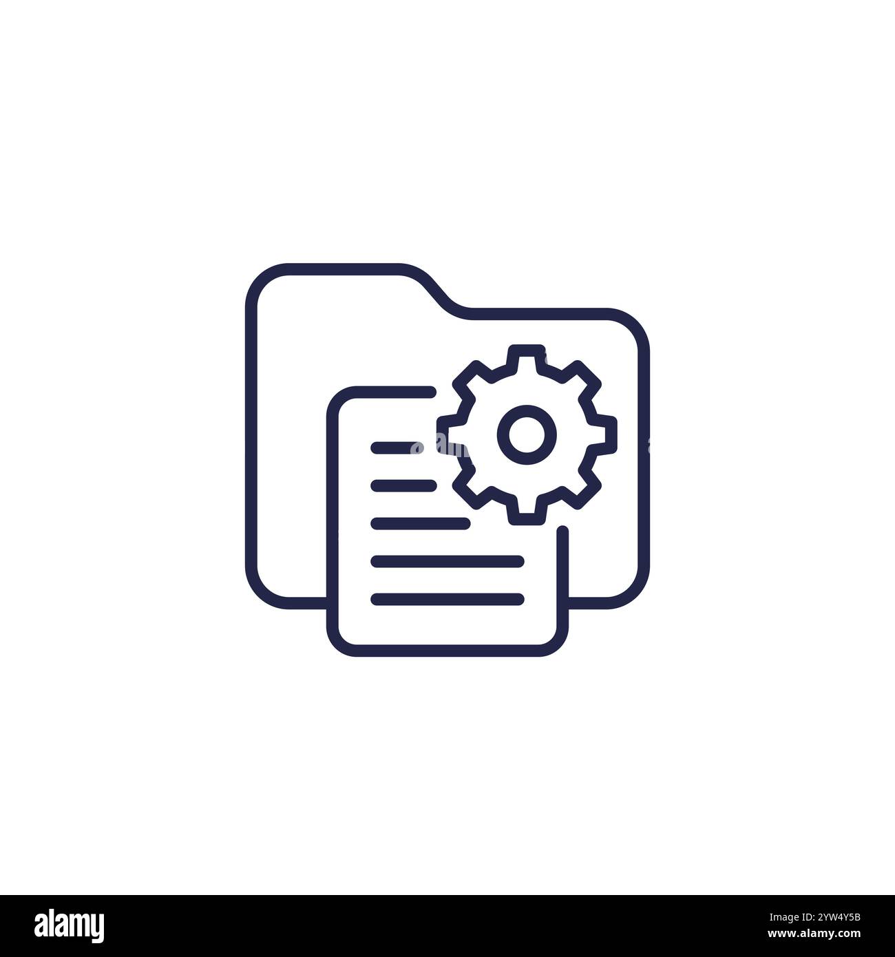 project line icon, document and file folder Stock Vector Image & Art ...