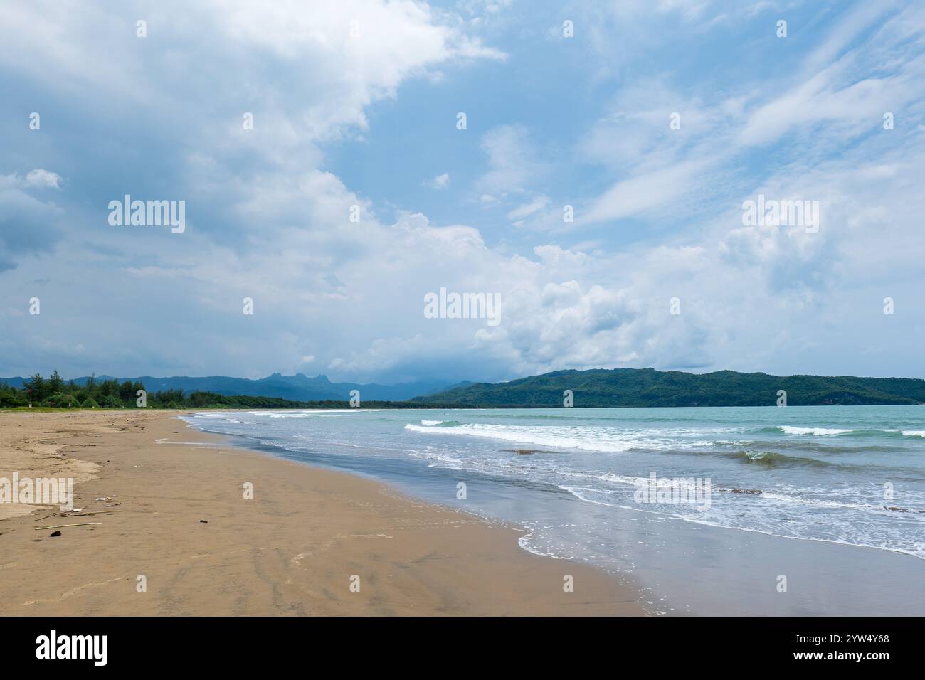 Pacitan beach landscape in Java, Indonesia. A popular beach resort for ...
