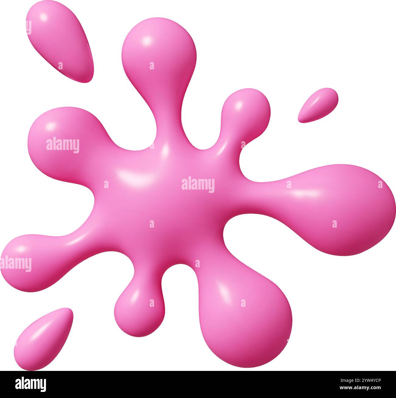 Pink liquid blob shape with 3d vector abstract splat design Stock ...