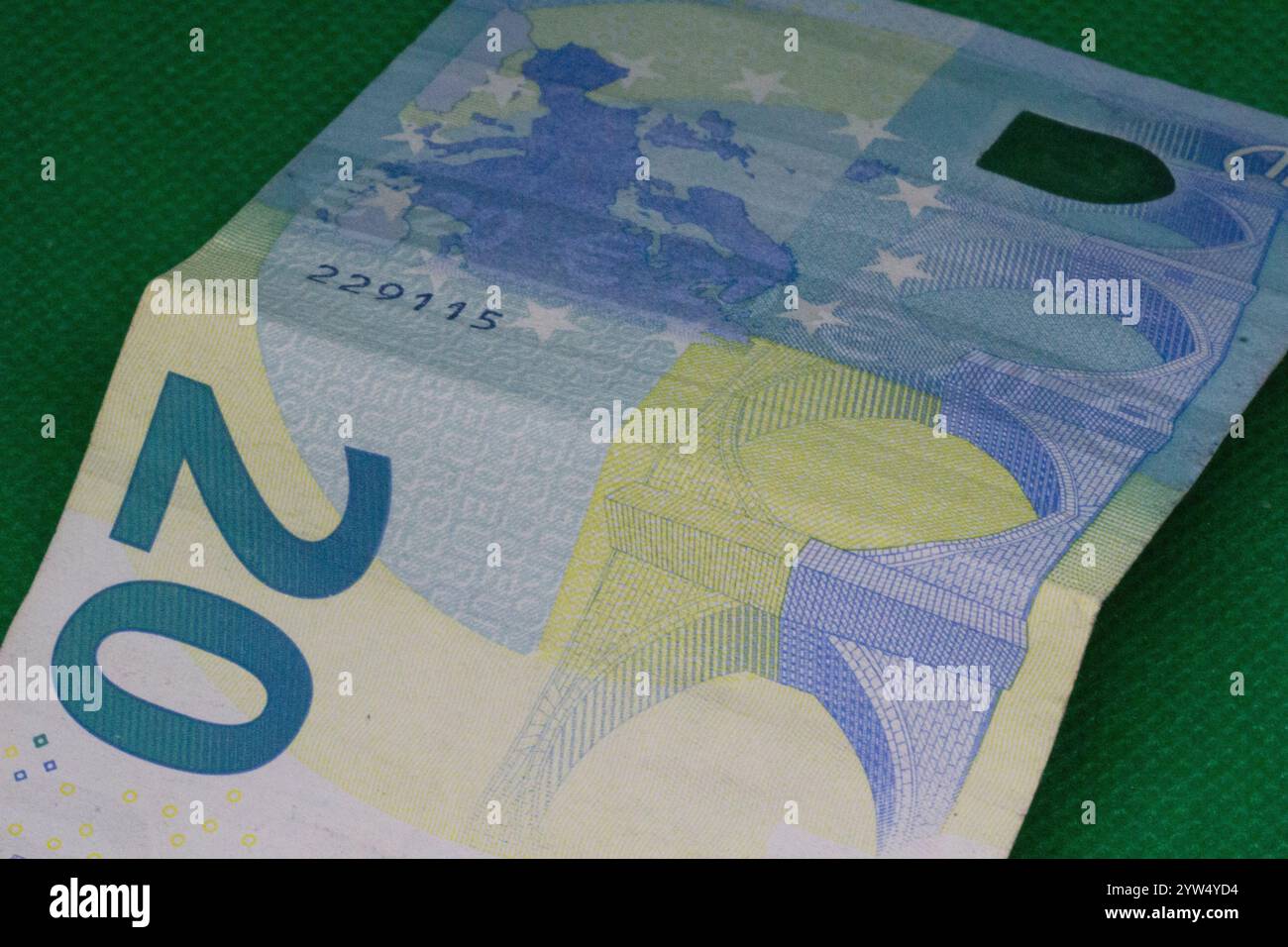 Close look at a folded twenty euro bill Stock Photo - Alamy