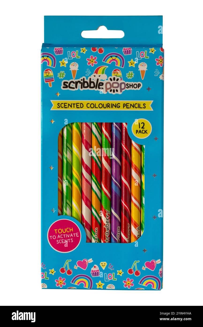 Scribble pop shop scented colouring pencils hi-res stock photography ...